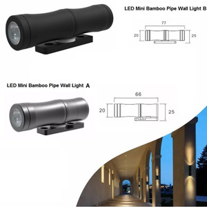 3W 66MM 77MM Mini Bamboo Pipe LED Wall Light DC12-24V Surface Mounted ...