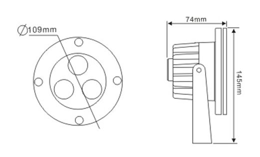 LED Garden Spike light Projector landscape spot light style#GNH-GL-3X1W ...